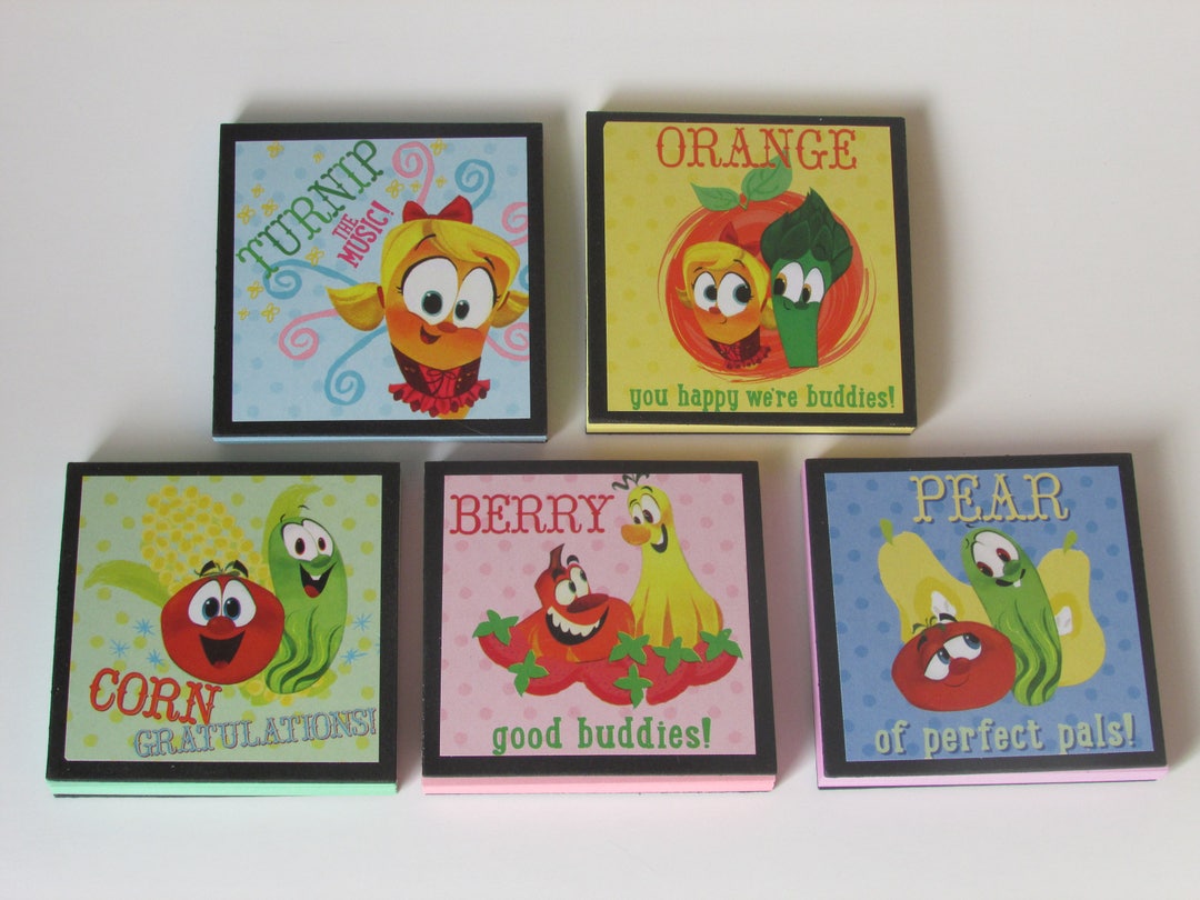 Veggie Tales Note Pads Set of 5 - Excellent Party Favors - Veggie Tales ...