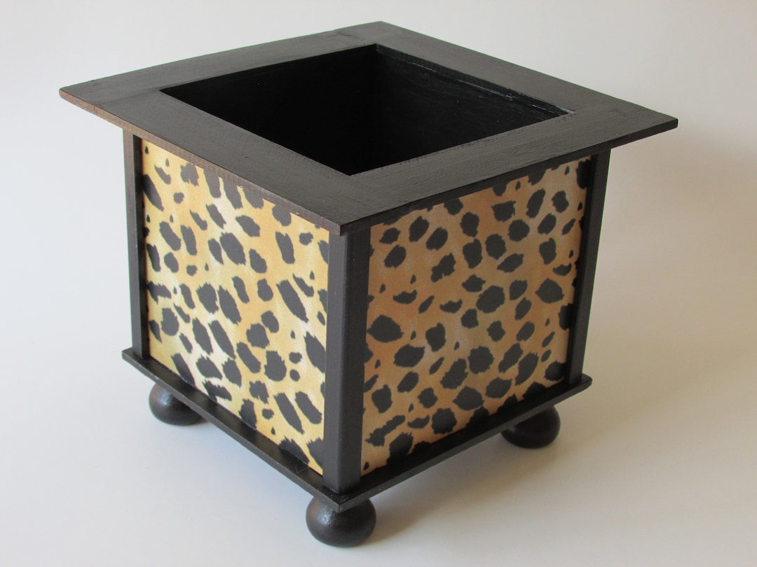 Cheetah Print Planter Box - Paint Stick Planter Box - Animal Planter ...