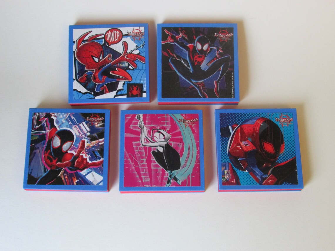 Spiderman Spider Verse Note Pads Set of 5 Excellent Party | Etsy