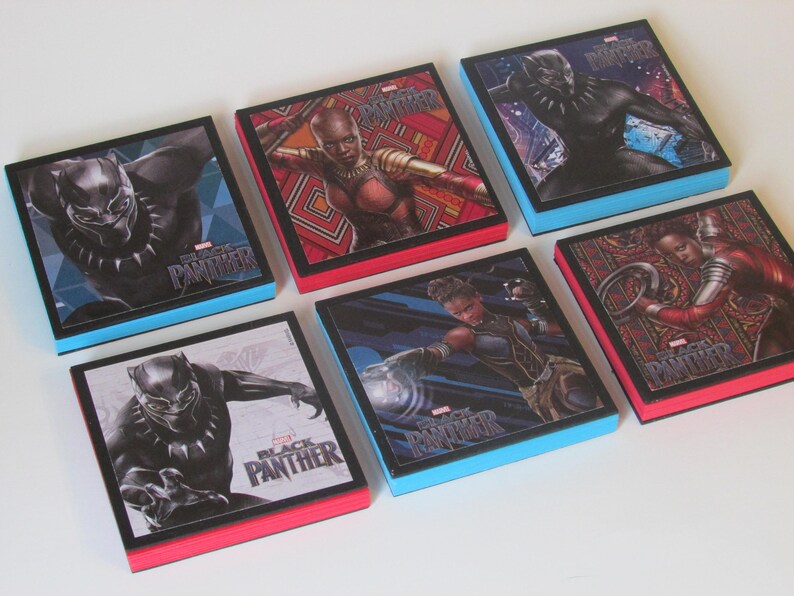 Black Panther Note Pads Set of 6 Excellent Party Favors | Etsy