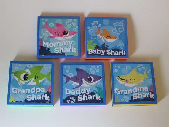 Baby Shark Note Pads Set of 5 Excellent Party Favors Baby | Etsy