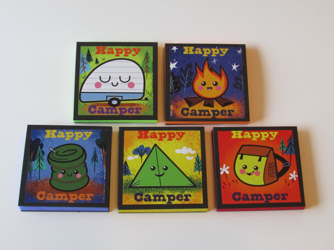 Happy Camper Note Pads Set of 5 - Excellent Party Favors - Happy Camper ...