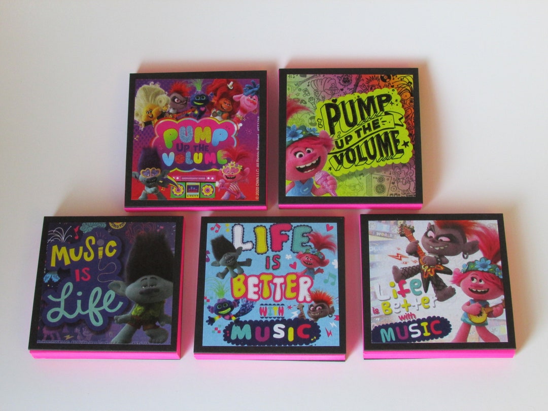 Trolls World Tour Note Pads Set of 5 - Excellent Party Favors - Trolls ...