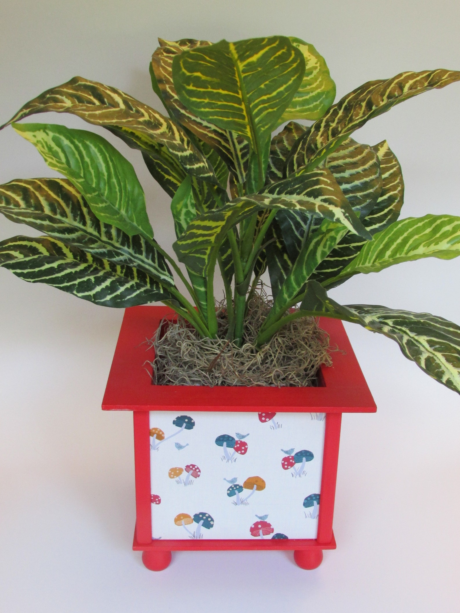 Mushroom Print Planter Box Paint Stick Planter Box - Etsy