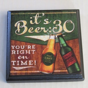 Beer Man Cave Room Wall Plaques - Set #1 - Set of 4 Beer Bar Room Decor ...