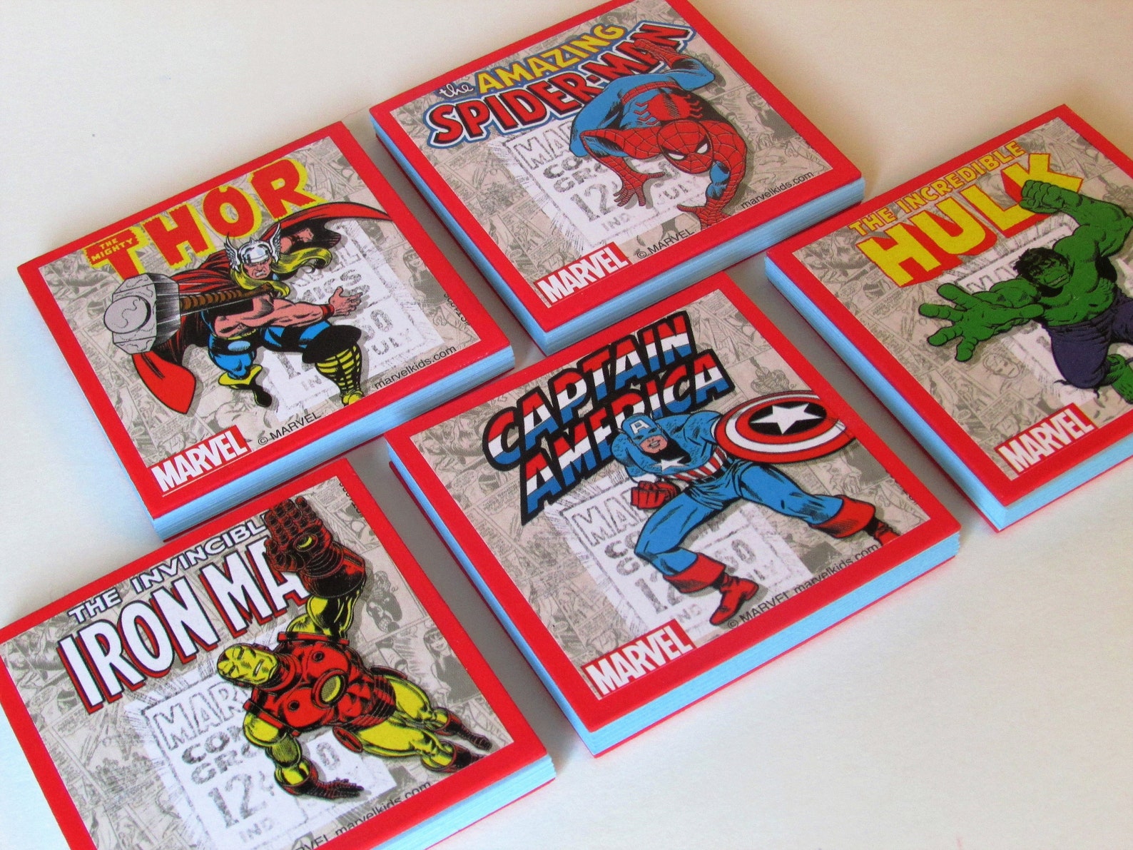 Comic Book Avengers Note Pads Set of 5 Excellent Party | Etsy