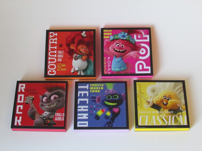 Trolls World Tour Note Pads Set of 5 Excellent Party Favors - Etsy
