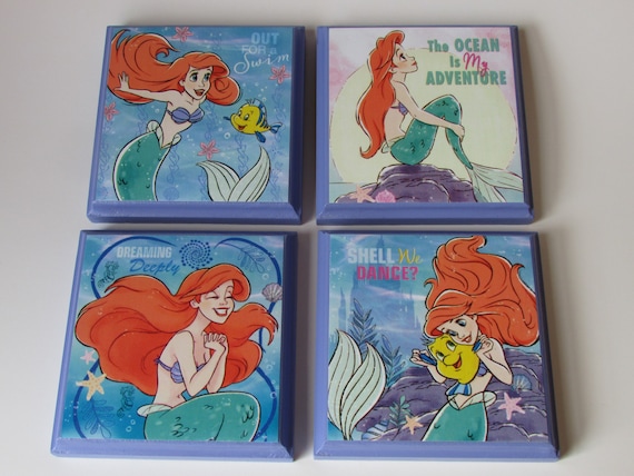 The Little Mermaid Room Wall Plaques Set 3 Lavender | Etsy