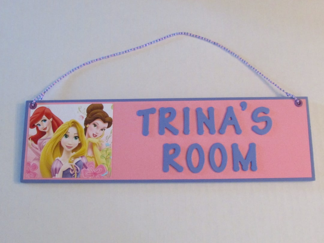 Princess Personalized Room Decor Sign - Ariel Rapunzel Belle - Princess ...