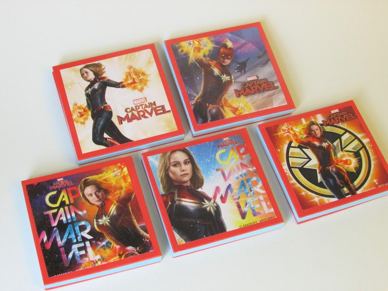 Captain Marvel Note Pads Set of 5 Excellent Party Favors - Etsy