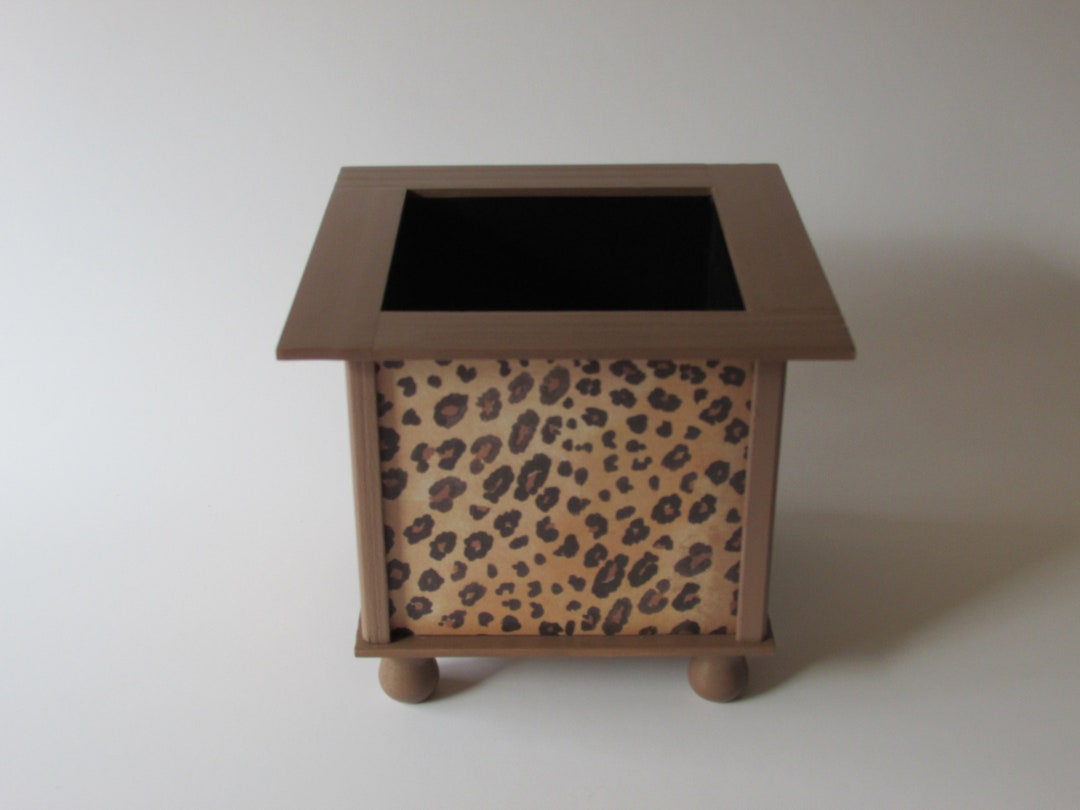 Leopard Print Planter Box - Paint Stick Planter Box - Animal Planter ...