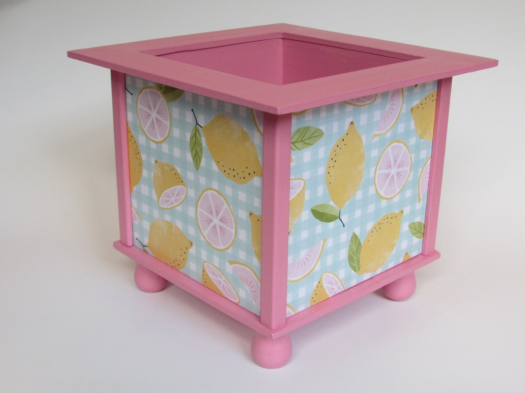 Lemon Pink Lemonade Print Planter Box - Paint Stick Planter Box - Lemon ...