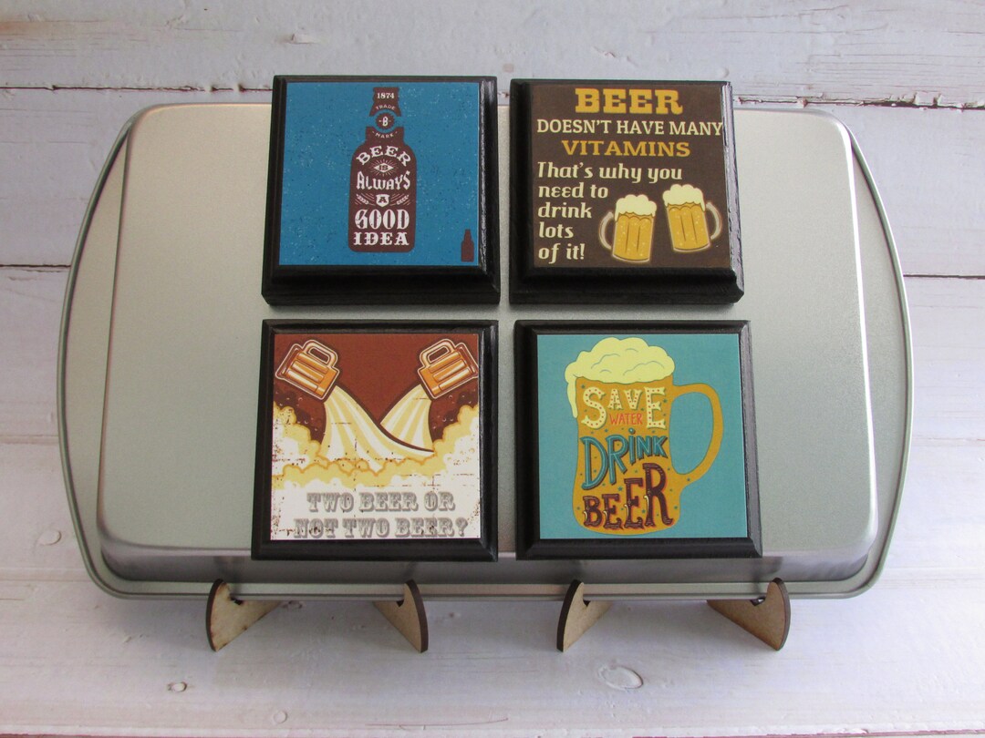 Beer Fridge Magnets - Set of 4 - Chunky Magnet Set #5 - Man Cave Decor ...