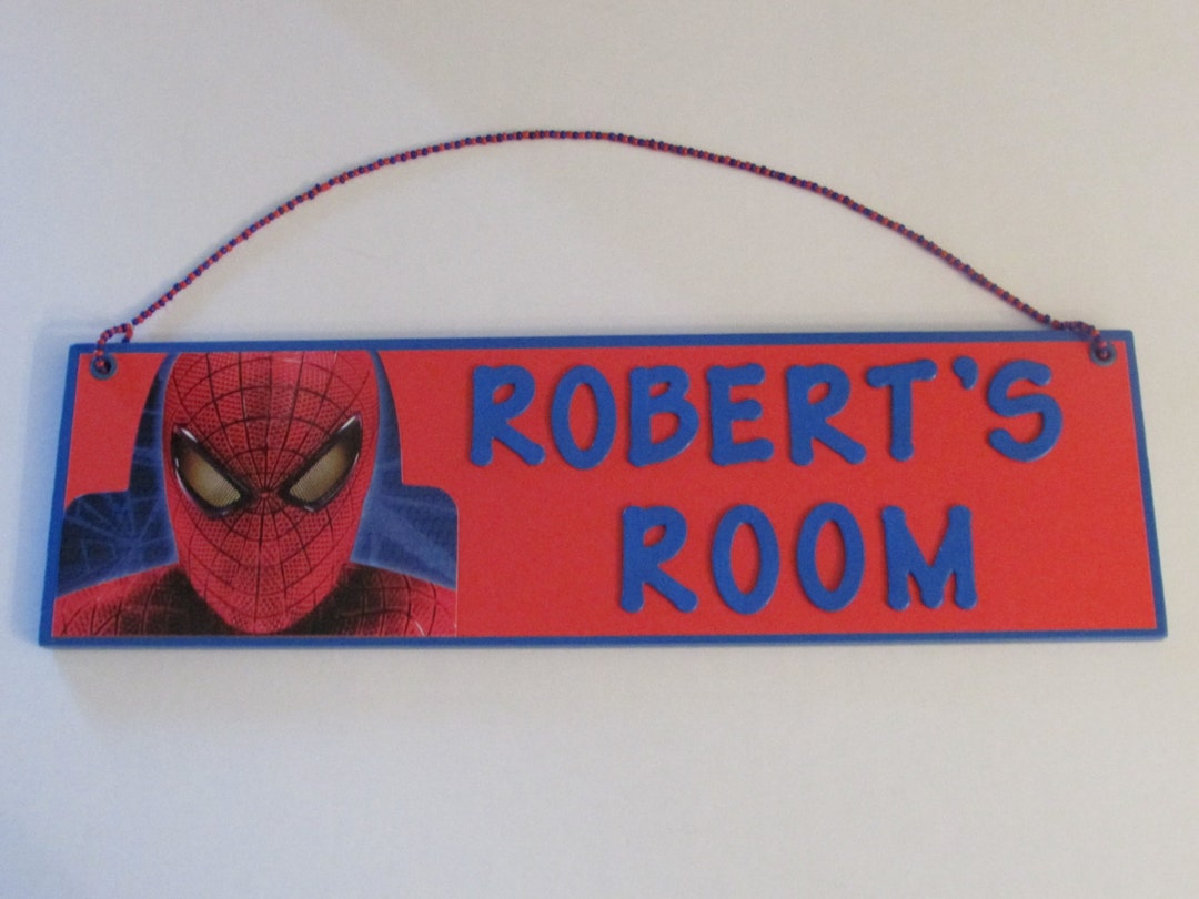 Spiderman Personalized Name Room Decor Sign - Spider Man Room Decor ...