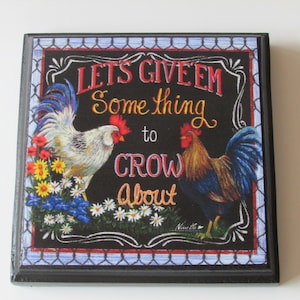 Kitchen Chicken / Rooster Room Wall Plaques - Set of 4 Chicken Kitchen ...