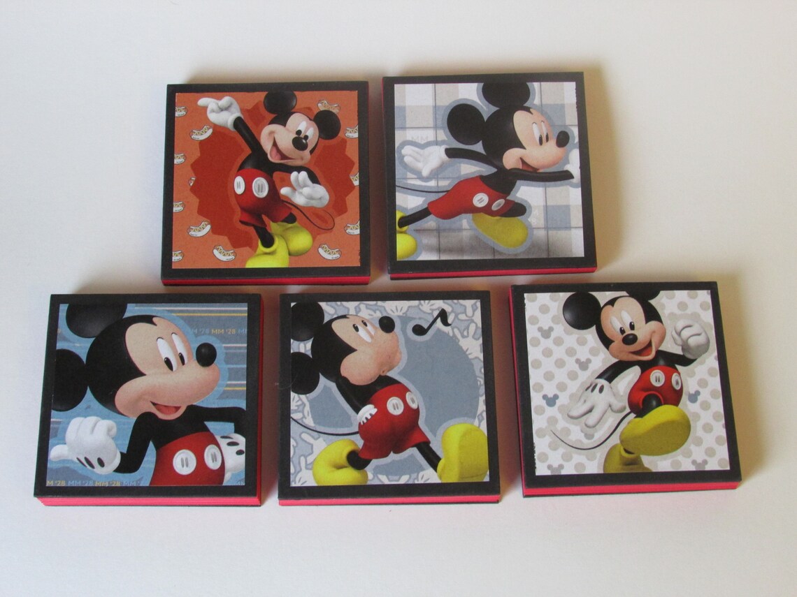 MICKEY MOUSE Note Pads Set of 5 Excellent Party Favors Goodie - Etsy