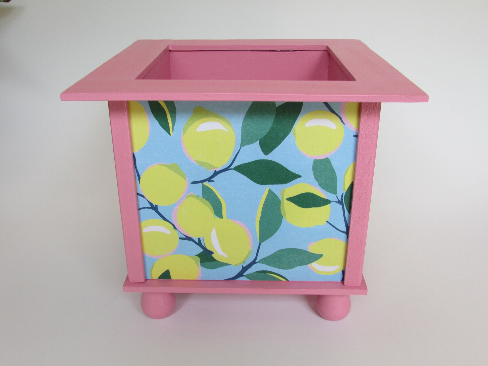 Lemon Pink Lemonade Print Planter Box Paint Stick Planter - Etsy