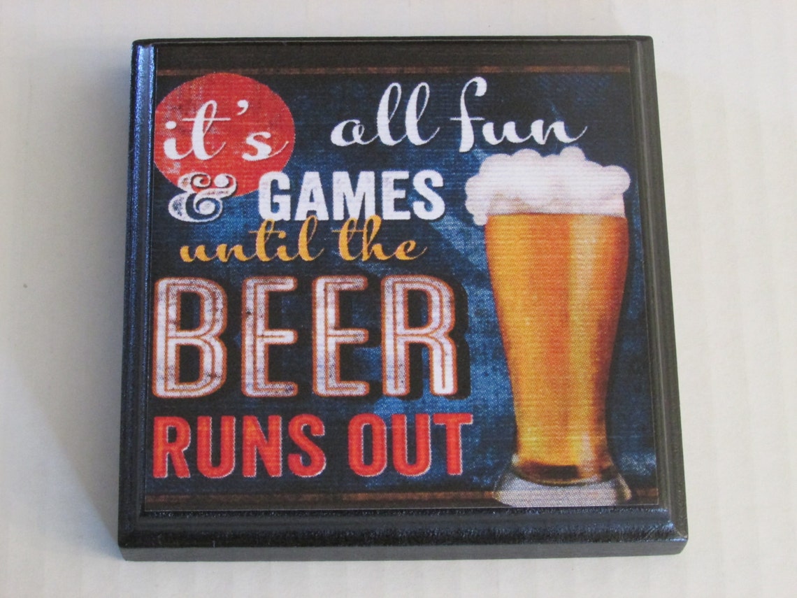 Beer Man Cave Room Wall Plaques Set 1 Set of 4 Beer Bar - Etsy
