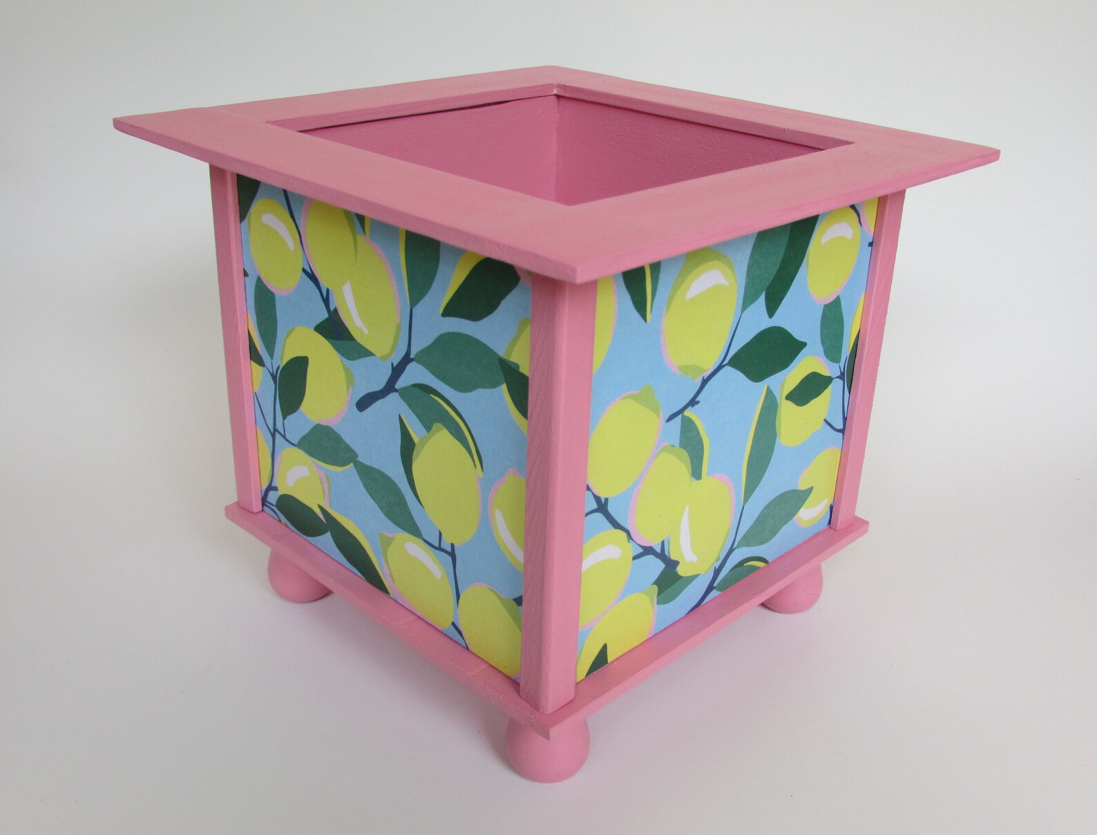 Lemon Pink Lemonade Print Planter Box Paint Stick Planter - Etsy