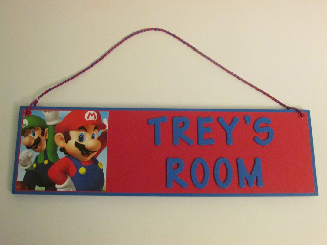 Mario Personalized Room Decor Sign - Mario Luigi Room Decor - Etsy