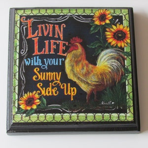 Kitchen Chicken / Rooster Room Wall Plaques - Set of 4 Chicken Kitchen ...