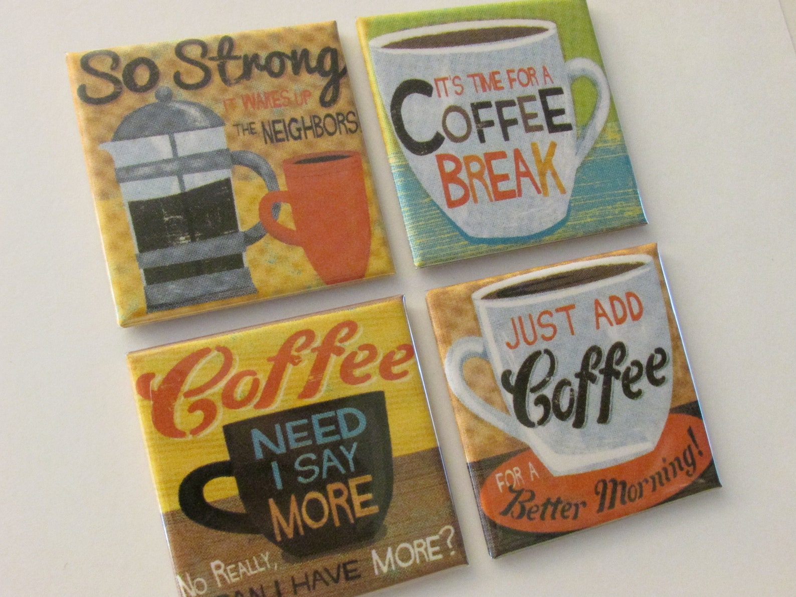 Retro Coffee Refrigerator Magnet Set 2 Retro Coffee Fridge | Etsy