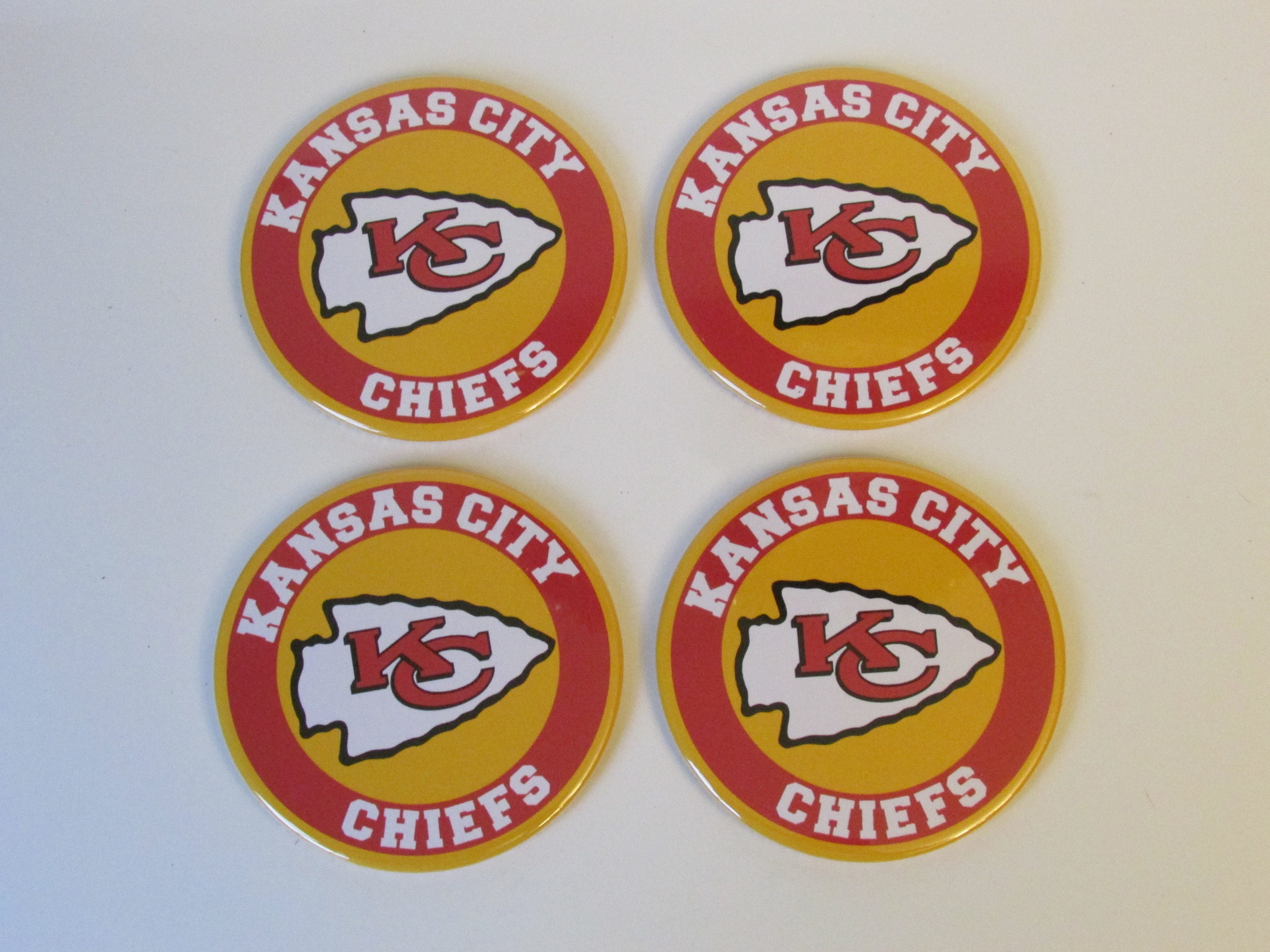 Kansas City Chiefs Coasters Set of 4 Football Man Cave - Etsy UK