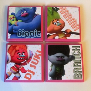 Trolls Set #2 Room Wall Plaques - Set of 4 Trollss Girls Room Decor ...