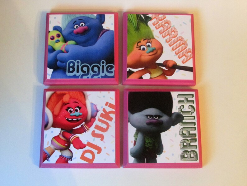 Trolls Set 2 Room Wall Plaques Set of 4 Trollss Girls Room | Etsy