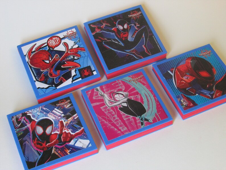 Spiderman Spider Verse Note Pads Set of 5 Excellent Party | Etsy