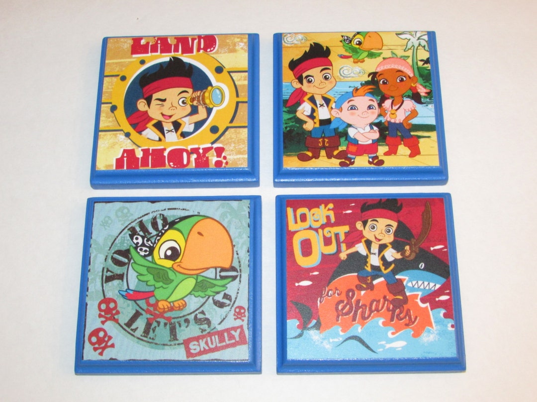Jake and the Neverland Pirates Room Wall Plaques - Set of 4 Pirate Jake ...