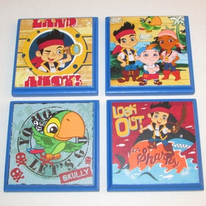 Jake and the Neverland Pirates Room Wall Plaques - Set of 4 Pirate Jake ...