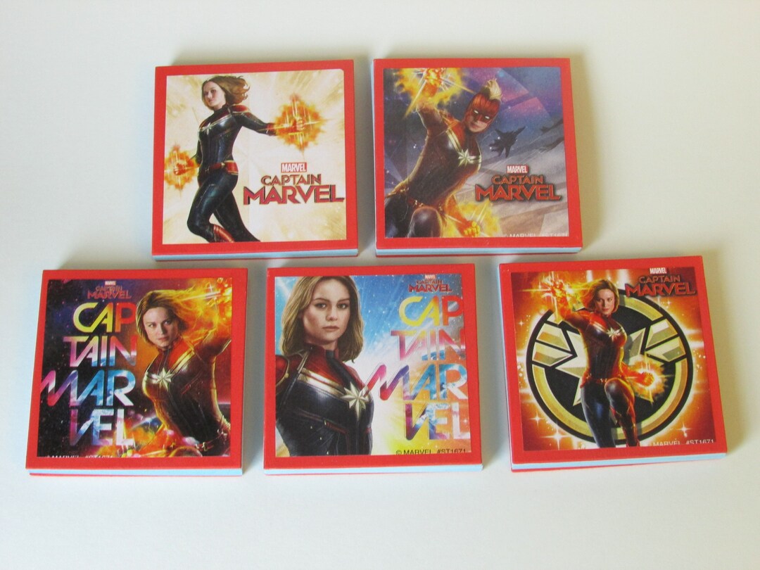 Captain Marvel Note Pads Set of 5 Excellent Party Favors - Etsy