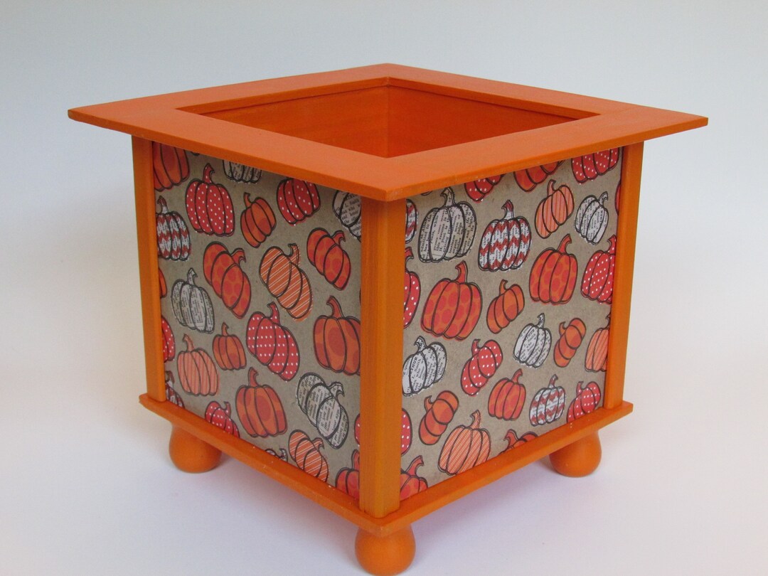 Fall Pumpkins Planter Box - Paint Stick Planter Box - Pumpkin Planter ...