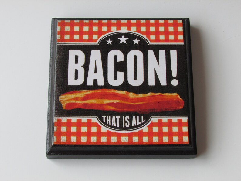 Bacon Retro Kitchen Diner Cafe Room Wall Decor Plaques Set - Etsy