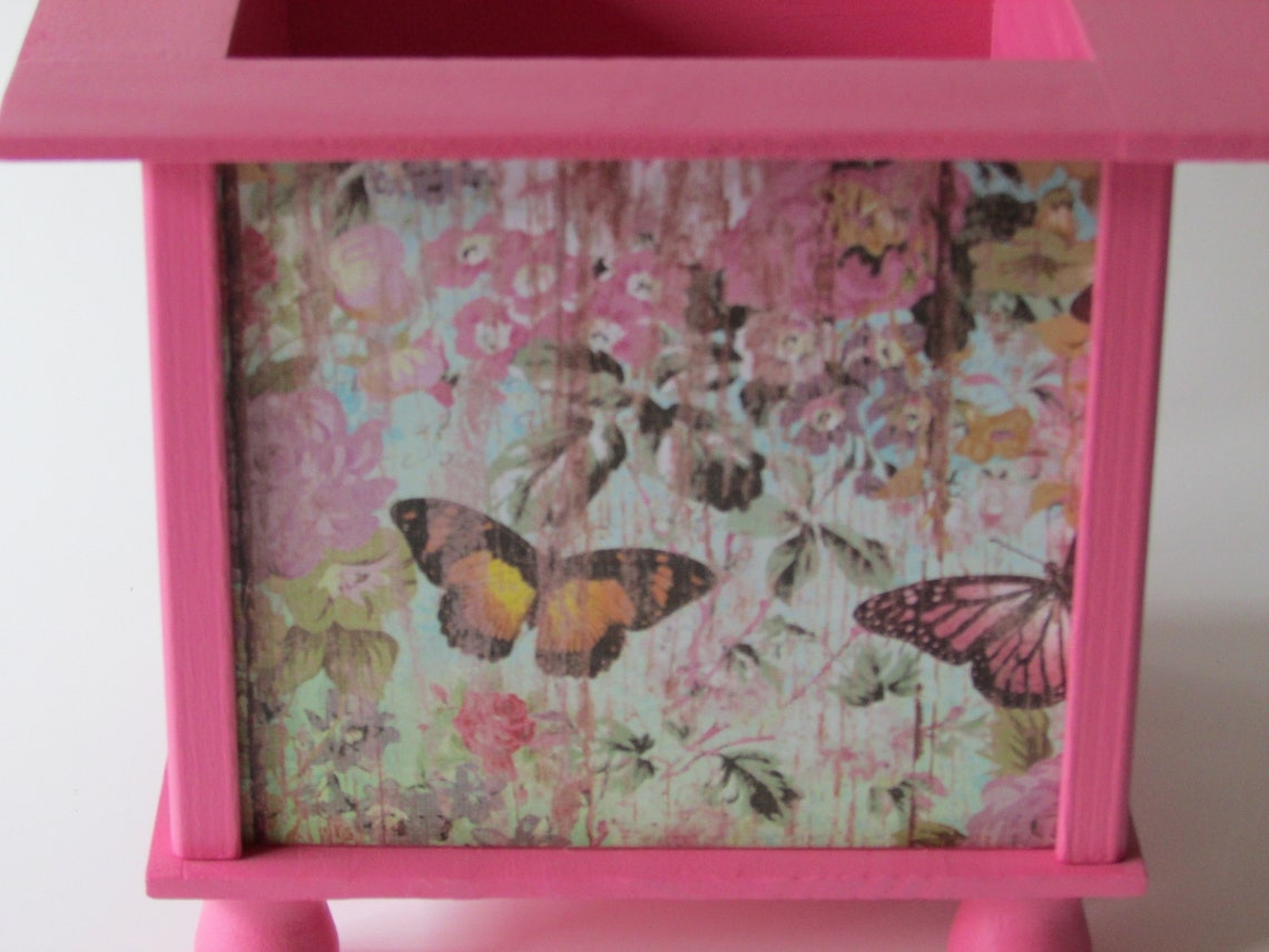 Pink Butterflies Planter Box Paint Stick Planter Box - Etsy
