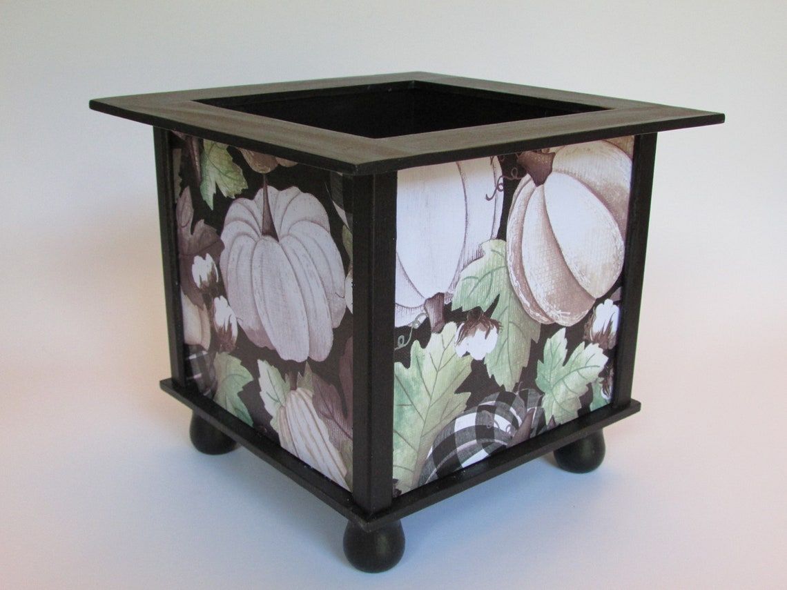 Fall Pumpkins Planter Box Paint Stick Planter Box Pumpkin - Etsy