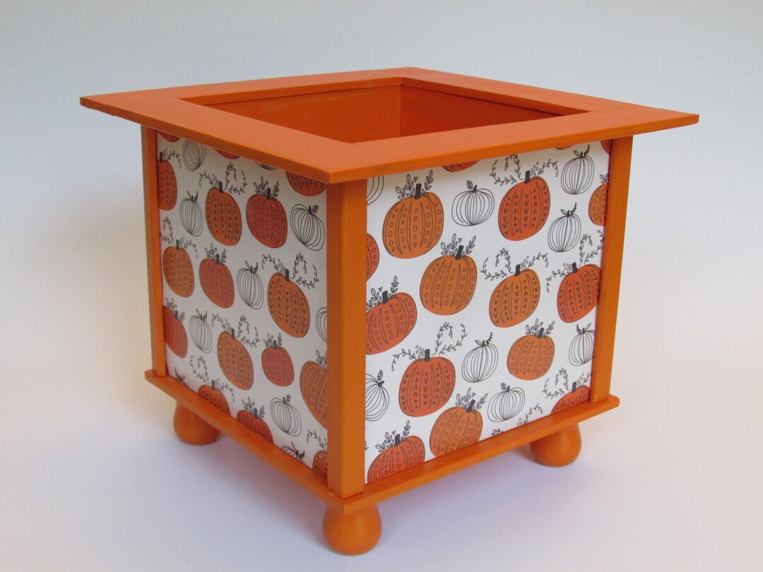 Fall Pumpkins Planter Box - Paint Stick Planter Box - Pumpkin Planter ...