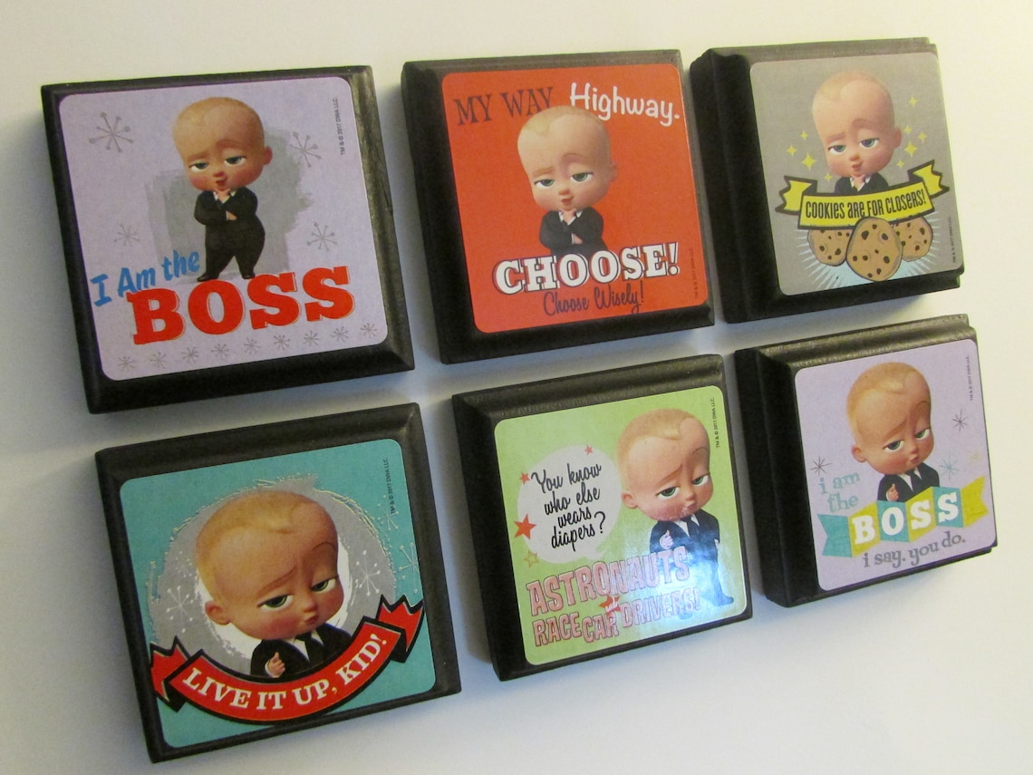 Boss Baby Fridge Magnets Set of 6 Chunky Magnet Set - Etsy