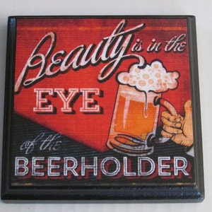 Beer Man Cave Room Wall Plaques - Set #1 - Set of 4 Beer Bar Room Decor ...