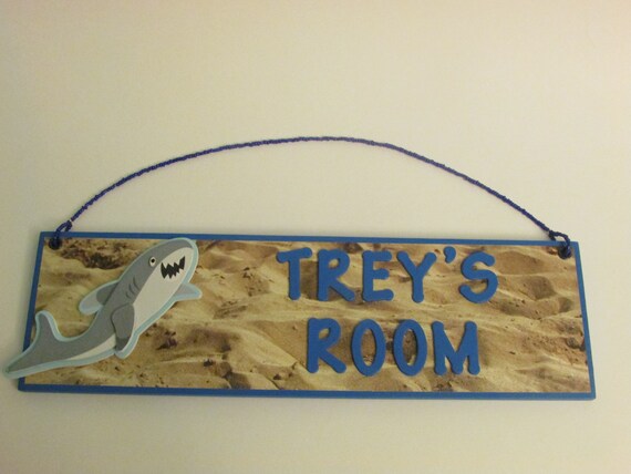 Shark Personalized Room Decor Sign Shark Themed Room Decor | Etsy