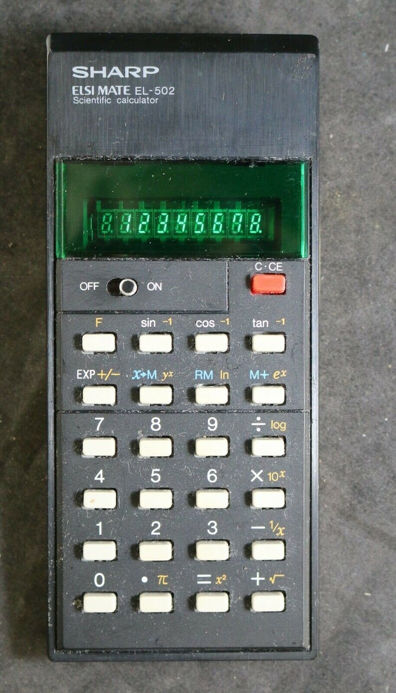 Vintage 1975 Sharp El-502 Elsi-mate Calculator -vfd Display - W/ Box ...