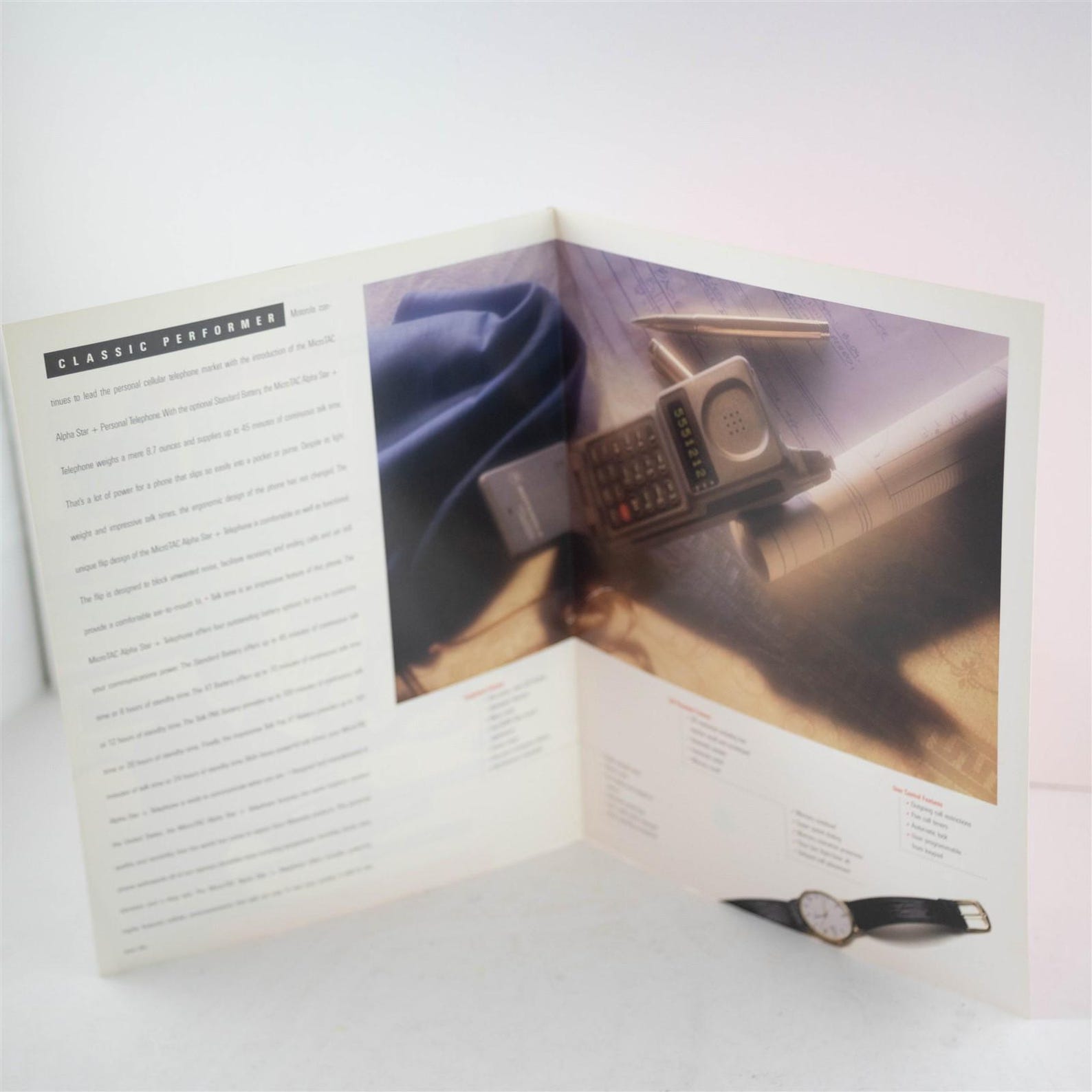 Motorola Microtac Alpha Star + Cell Phone Sales Brochure Flyer 1992 ...