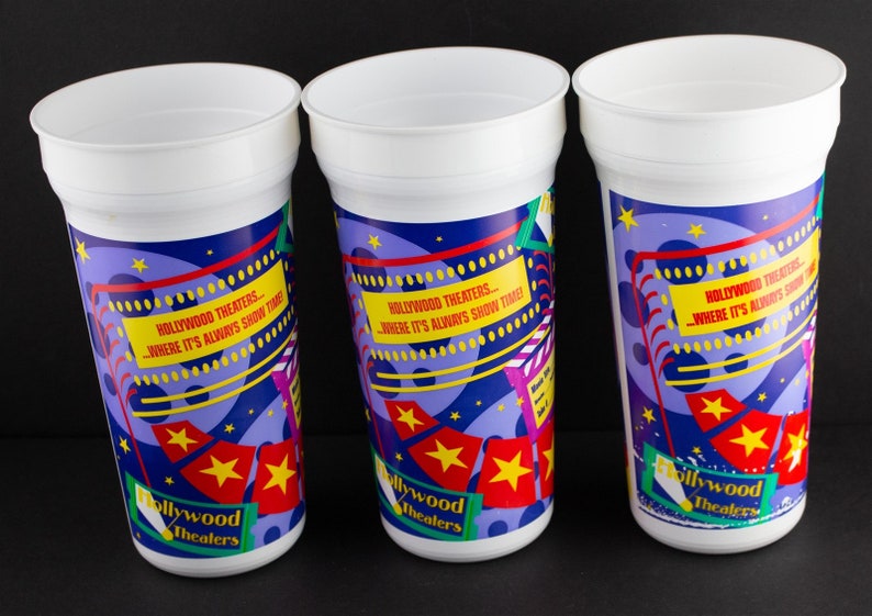 Lot of 3 Vintage Hollywood Theaters Plastic Cups - Etsy