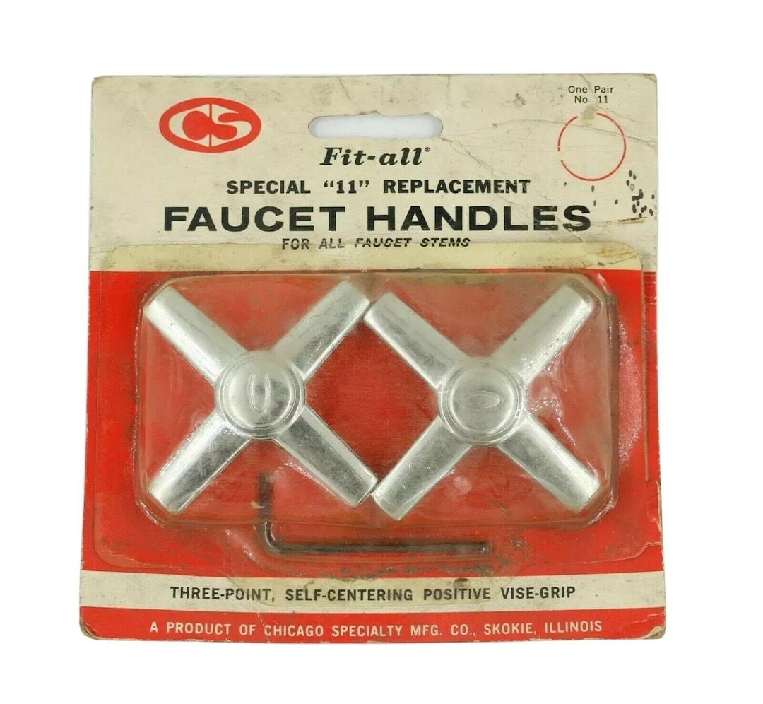 True Vintage 1950s MCM Mid Century Modern Chrome Cross Faucet Handles ...