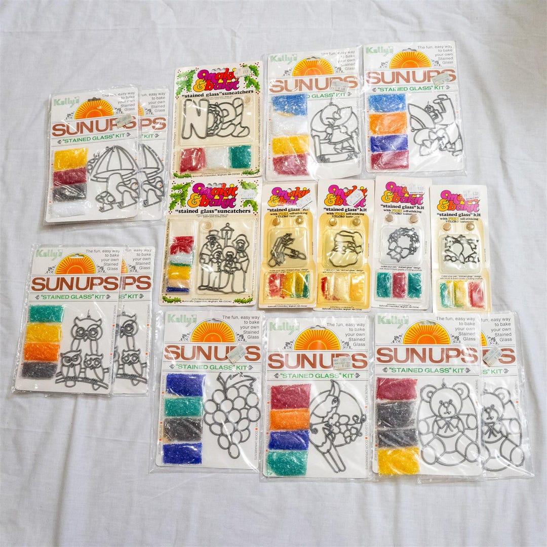 Makit & Bakit / Sunups Vintage Stained Glass Craft Kit Lot -christmas ...