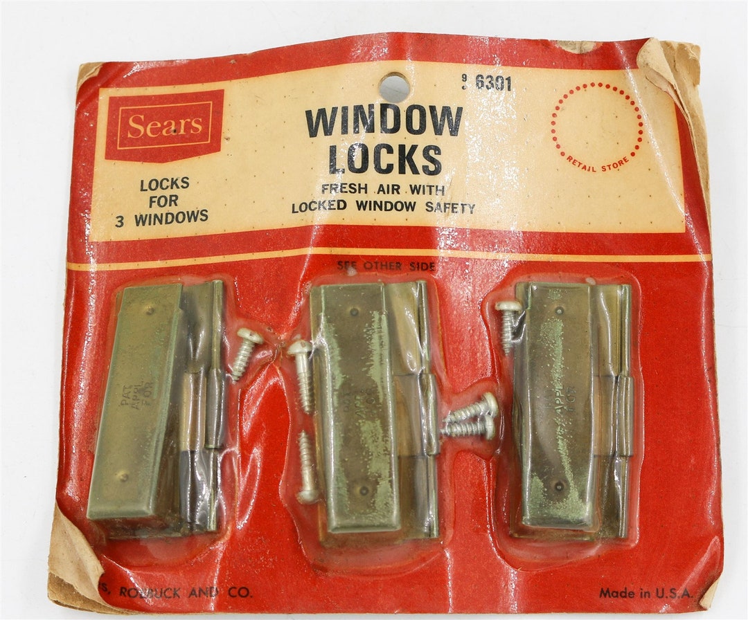 Sears 2" Window Locks Vintage 70s NOS W Patina 96301 -made in USA - Etsy