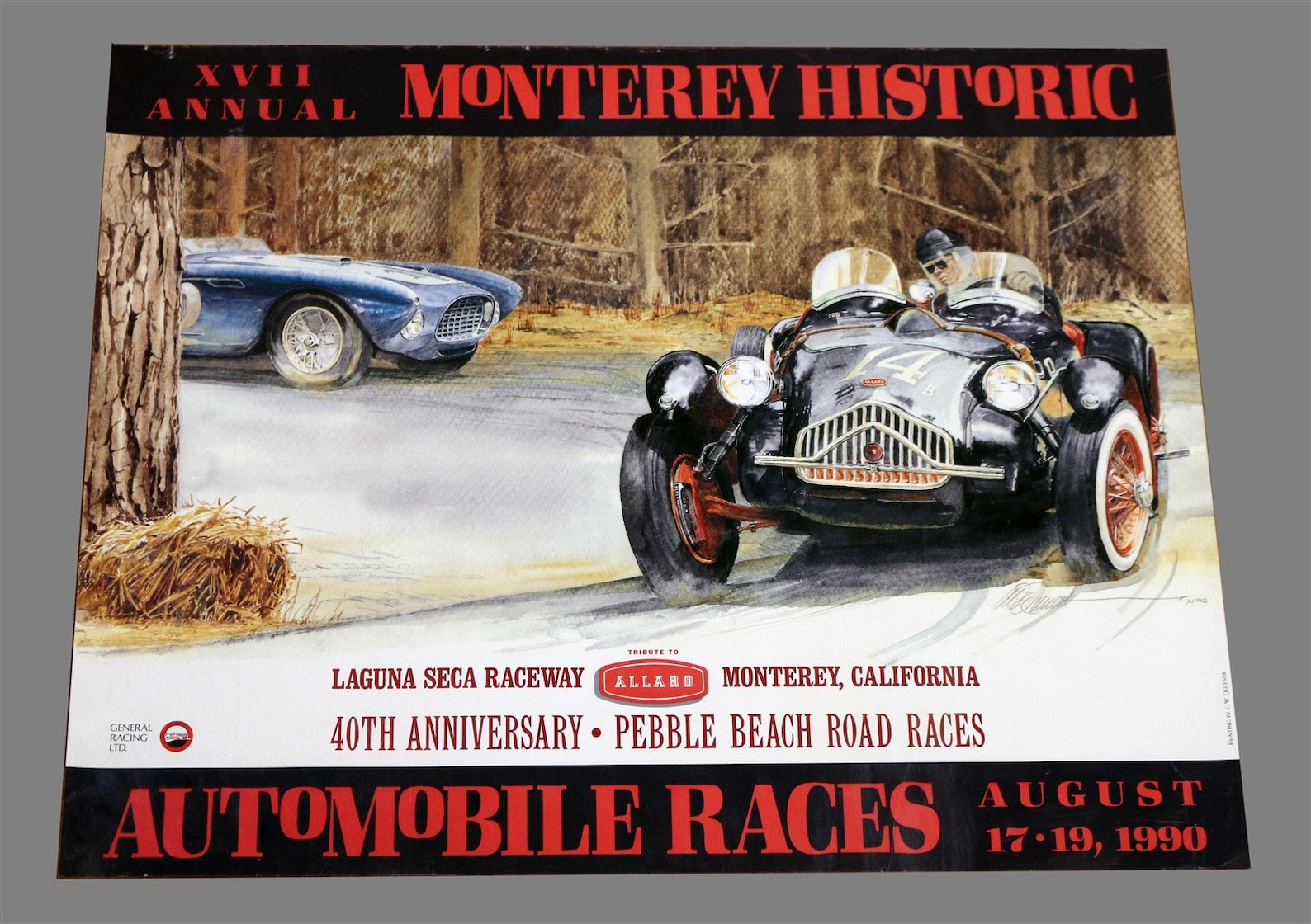 1990 Monterey Historic Automobile Races Poster 17 X 21 - Etsy