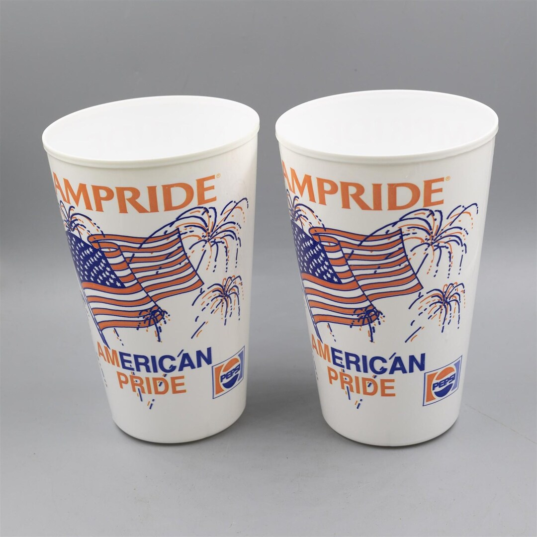 Ampride Gas Station Vintage Plastic Cups Set -american Pride / Pepsi - Etsy