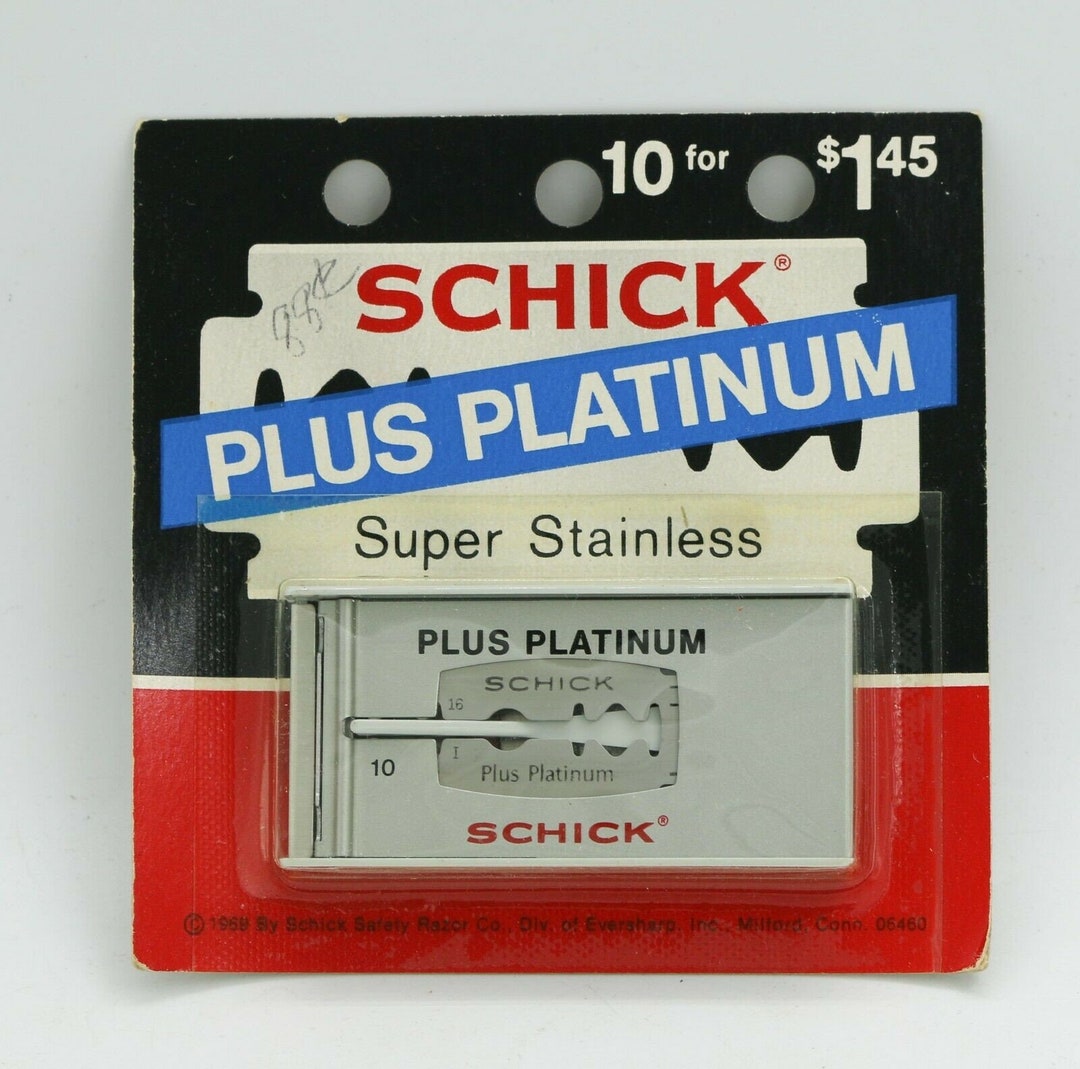 Vintage 1969 Schick Plus Platinum Super Stainless Razor Blades - Etsy